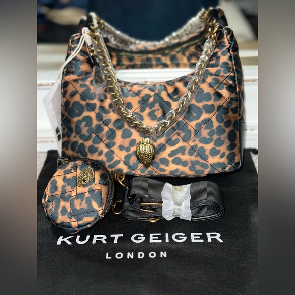Kurt Geiger | Bags | Kurt Geiger London Quilted Print Satin Crossbody ...